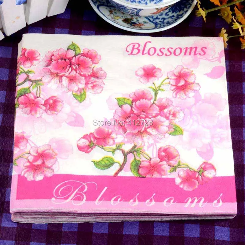 Nice Pink Blossom Paper Napkins Flower Napkins Paper Events Festival nice-pink-blossom-paper-napkins-flower-napkins-paper-events-festival