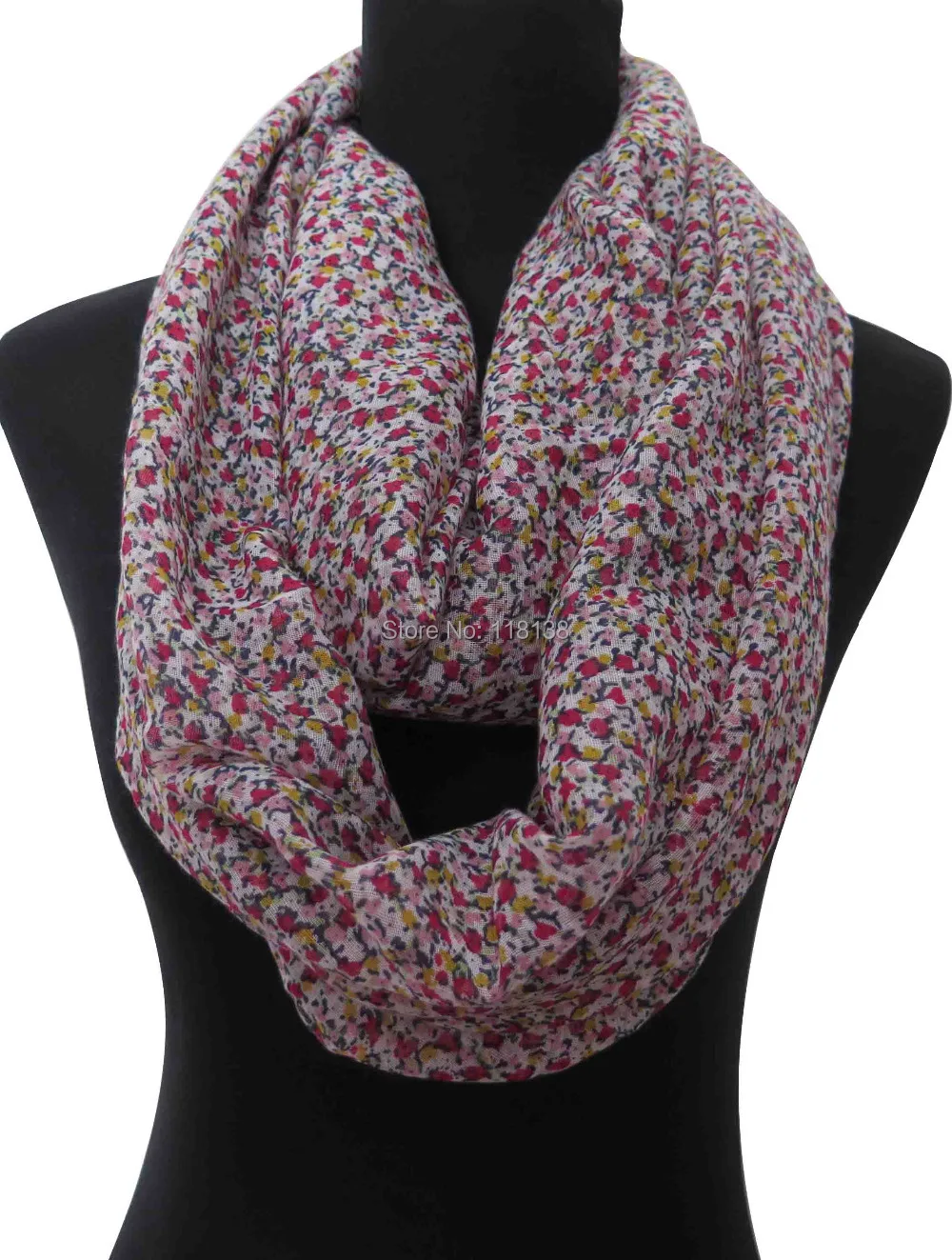 Floral Print Women's Infinity Loop Scarf, Free Shipping|print silk ...