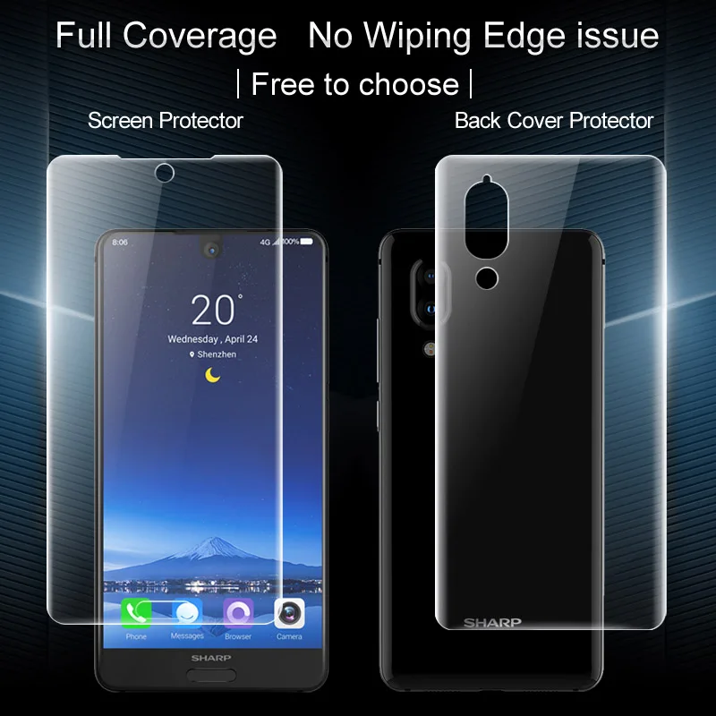 Para Sharp aquos S2 volver Películas protector imak hidrogel Curved ...