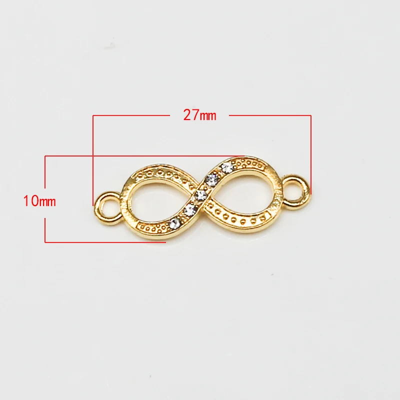 Цифровой 8 Серебряный/Золотой символ бесконечности металлический Шарм ...