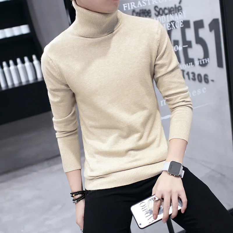 Winter High Neck Thick Warm Sweater Men Turtleneck Brand Mens Sweaters ...