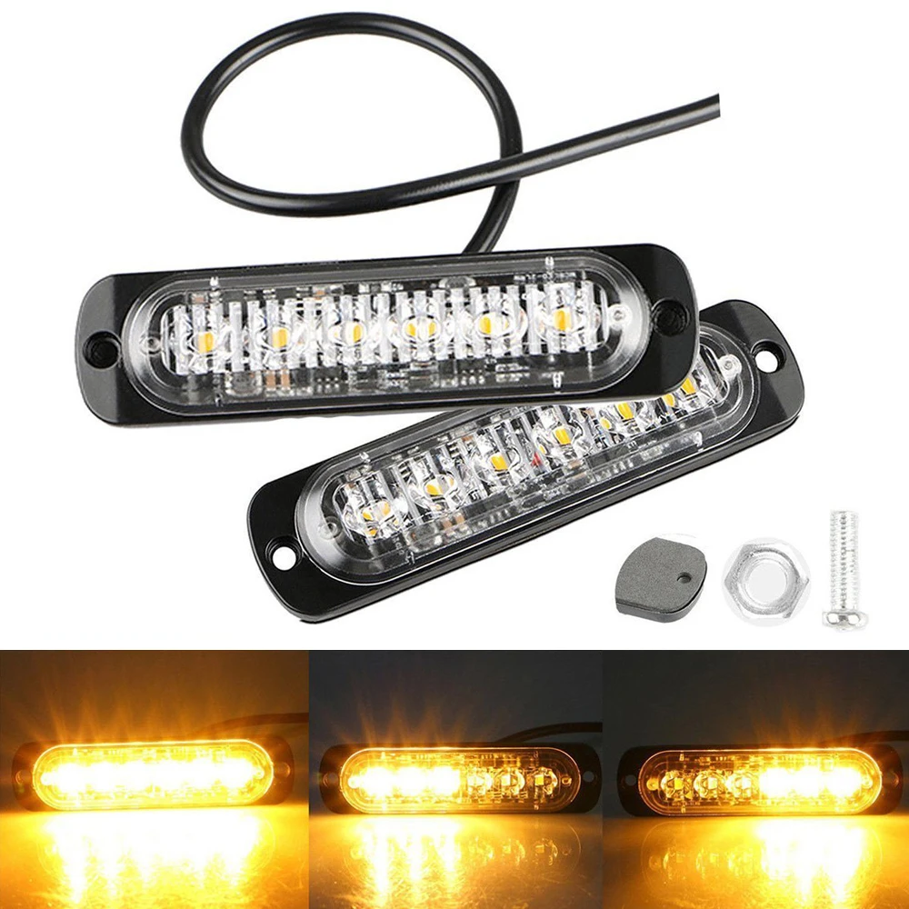 12/24V 6 LED Car Truck Emergency Warning LED Strobe Flash Light Hazard ...