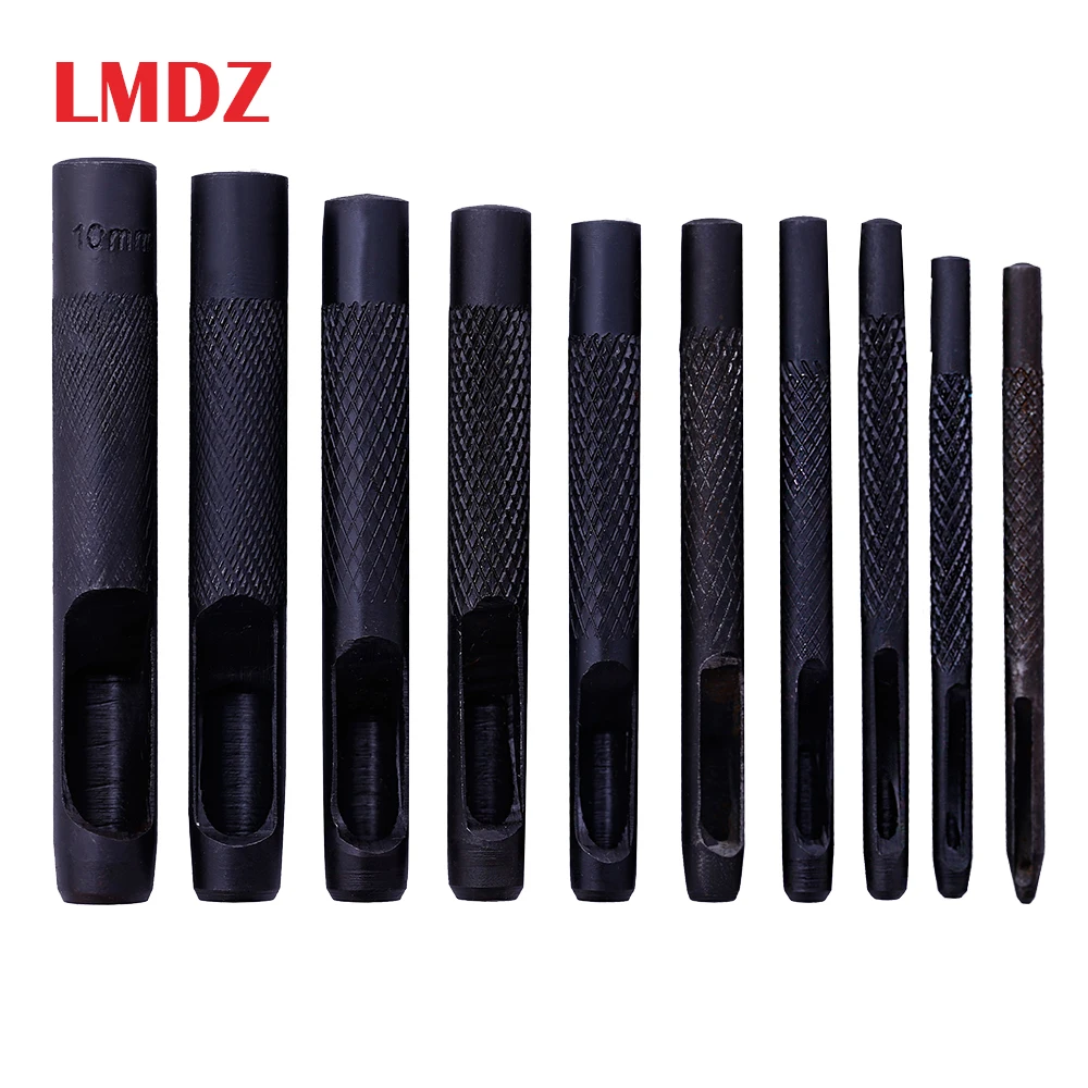 LMDZ-Black-Round-Steel-Leather-Craft-Hollow-Hole-Punch-1mm-to-10mm-for ...