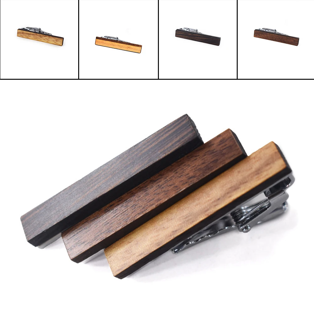 Vintage Wood Copper Necktie Clips Groom Wedding Business Party Neck Tie ...