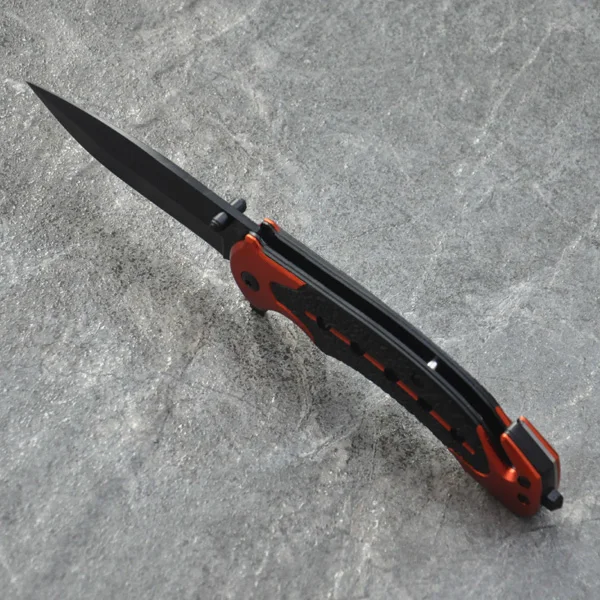 footprint Pocket Folding Knife Black Titanium Tactical Survival EDC ...