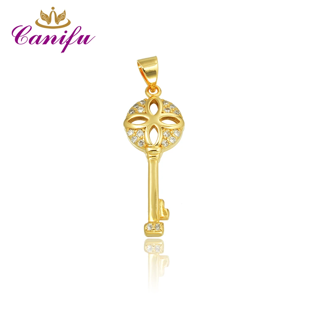 Canifu New arrival Gold Color Key Shape Pendant Four Leaf Clover With ...