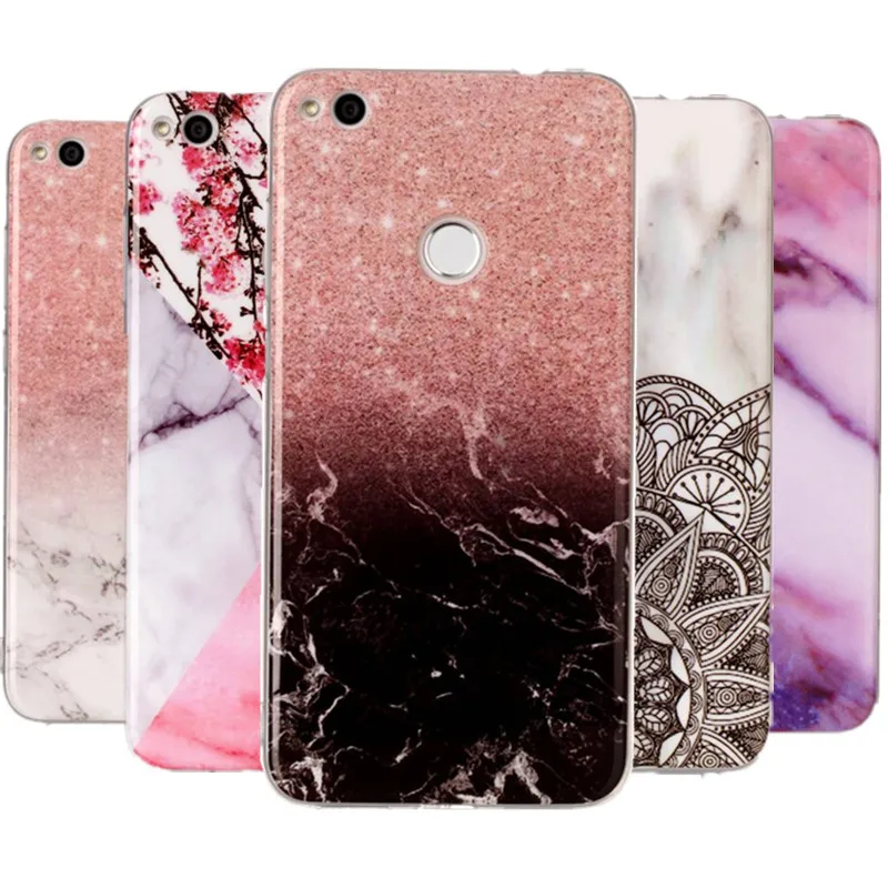 Capinhas Coque Case For Huawei P8Lite P8 lite 2017 Granite Marble Stone ...