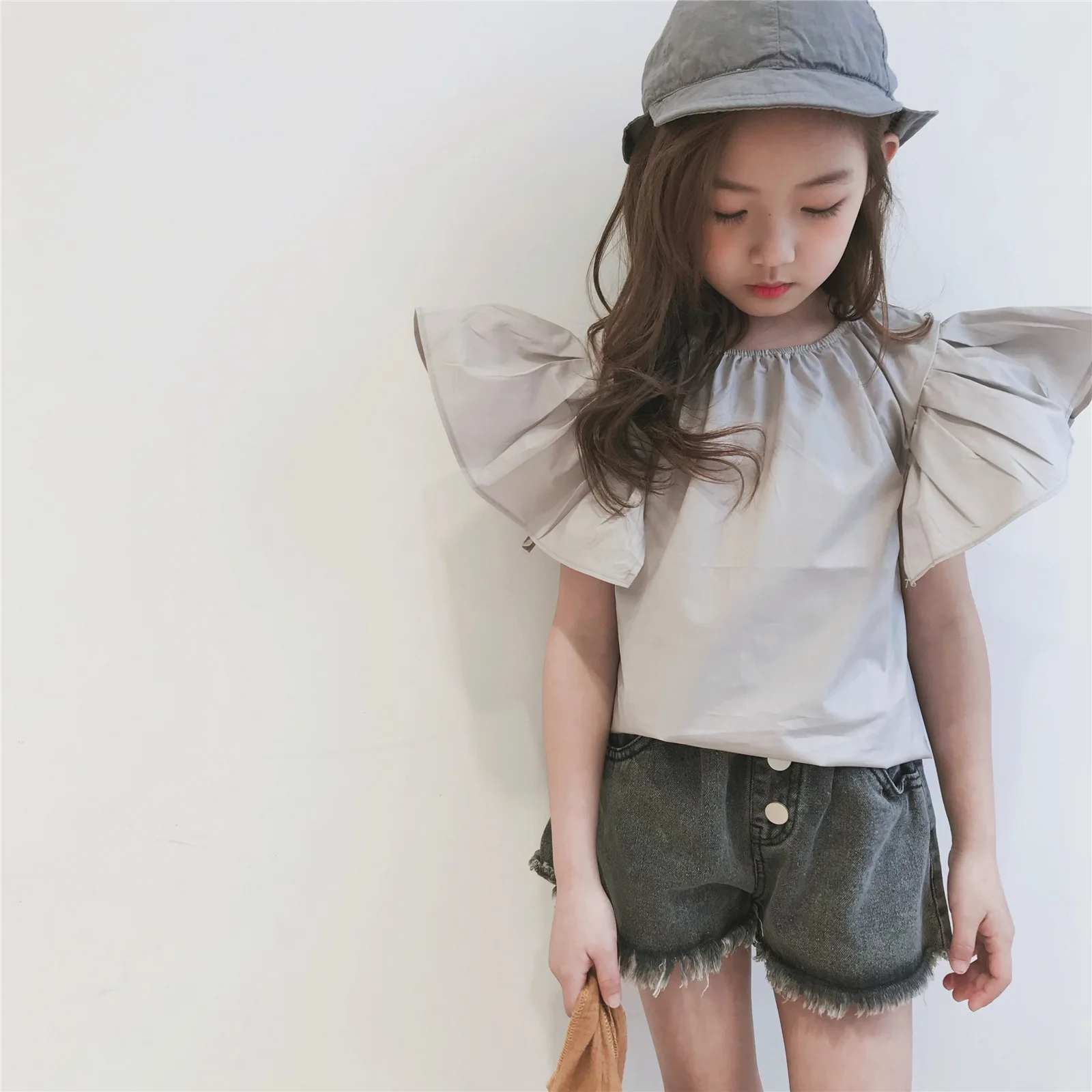 2018 Summer Kids Girl Blouse Ruffles Korean Kids Casual Girl Clothings ...