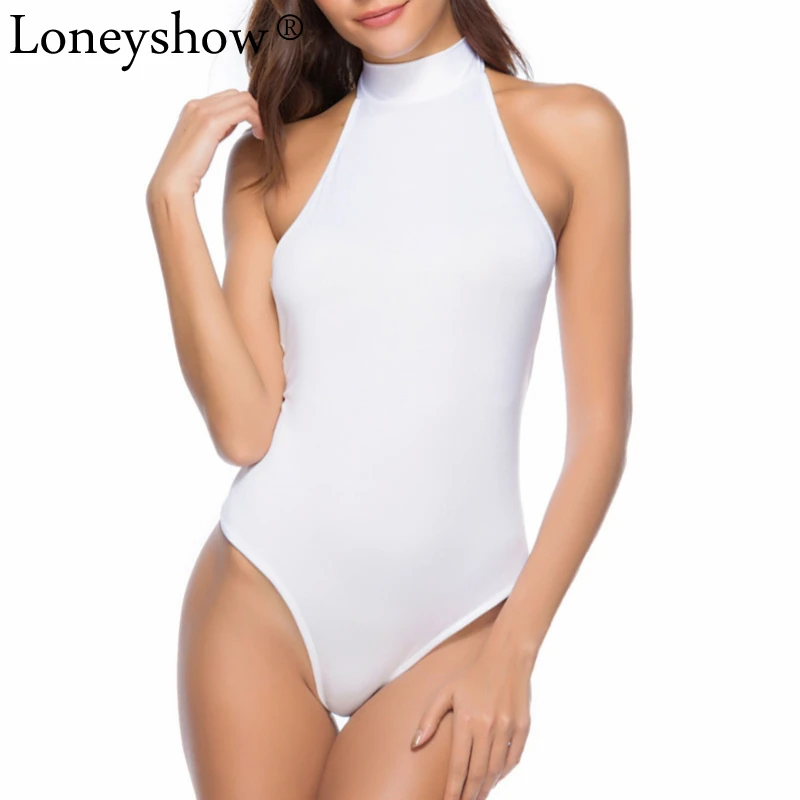 Loneyshow Summer Sexy Halter Sleeveless Bodycon Body Straps Backless