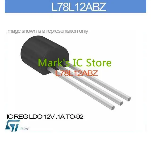 L78L12ABZ IC REG LDO 12V .1A TO 92 L78L12AB 78L1 L78L12 78L12 L78L1 ...