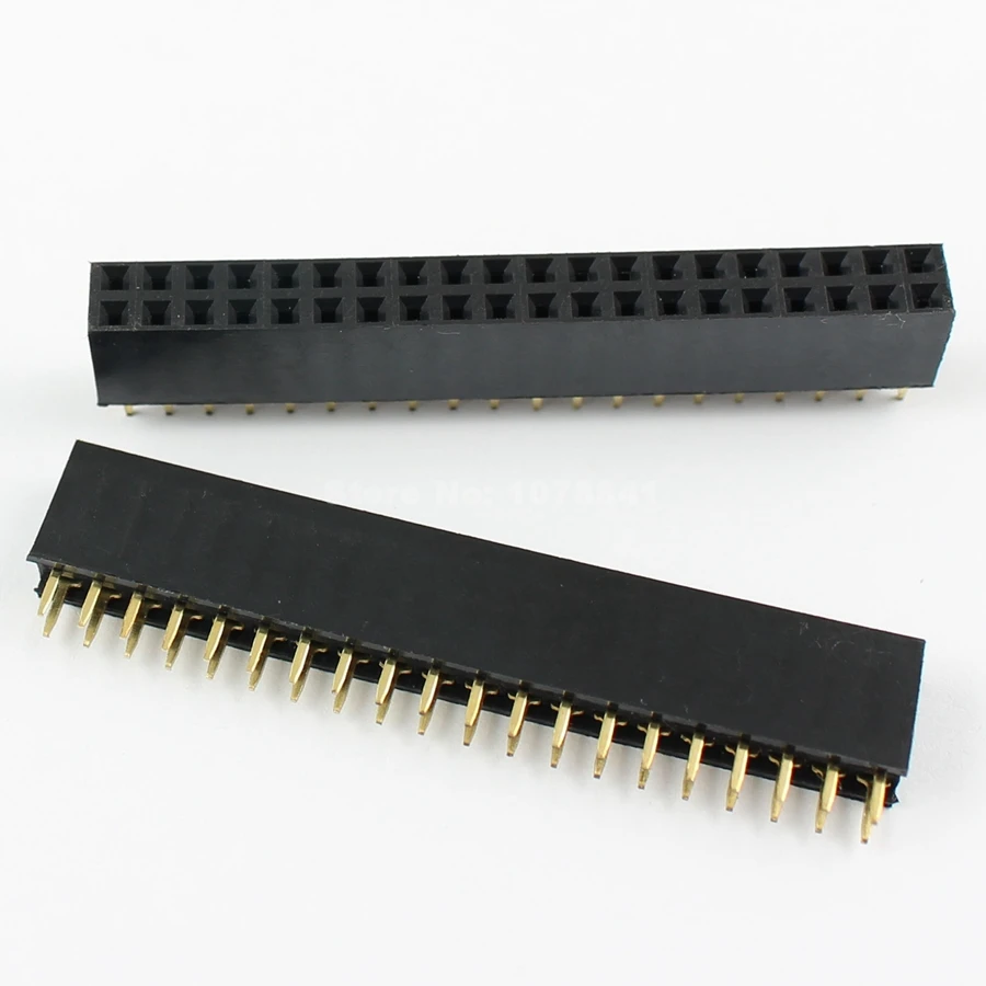 10pcs Pitch 2.54mm 2x20 Pin Female Double Row Straight Pin Header Strip ...