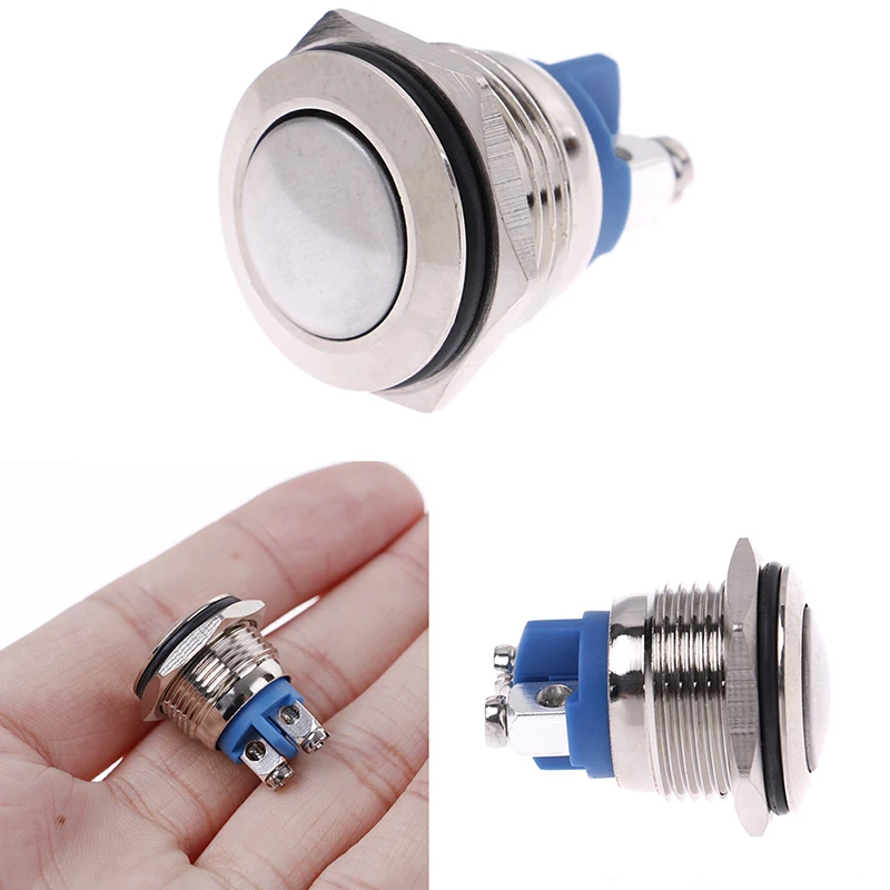 1Pc Self Reset Waterproof Momentary Metal Push Button Switch Round ...