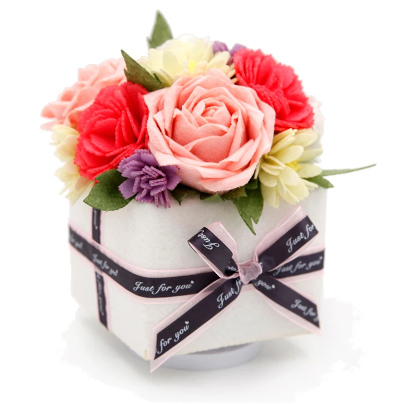 Rose Music box eight tone box Fabric Felt kit Non woven cloth Craft DIY ...