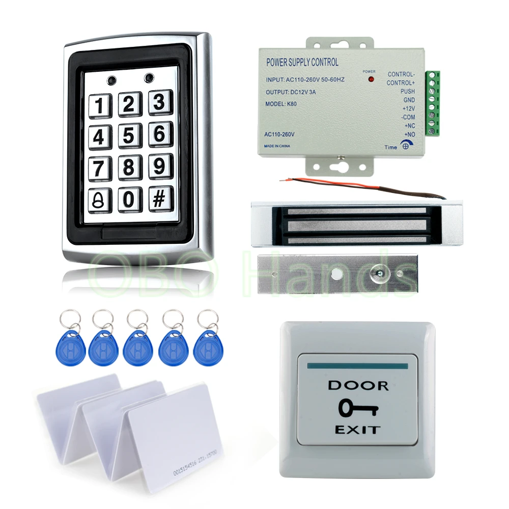 Full Rfid Door Access Control System Kit Set Metal Access Control Keypad With 180kg Magnetic ...