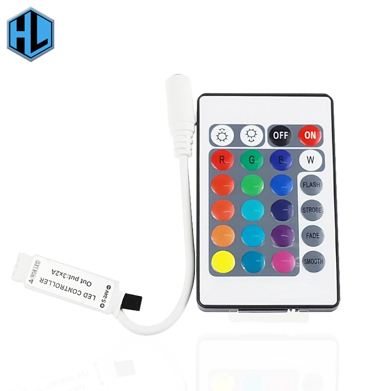 24keys Led Controller Rgb Ir Remote Controller Dc12v With Mini Receiver ...