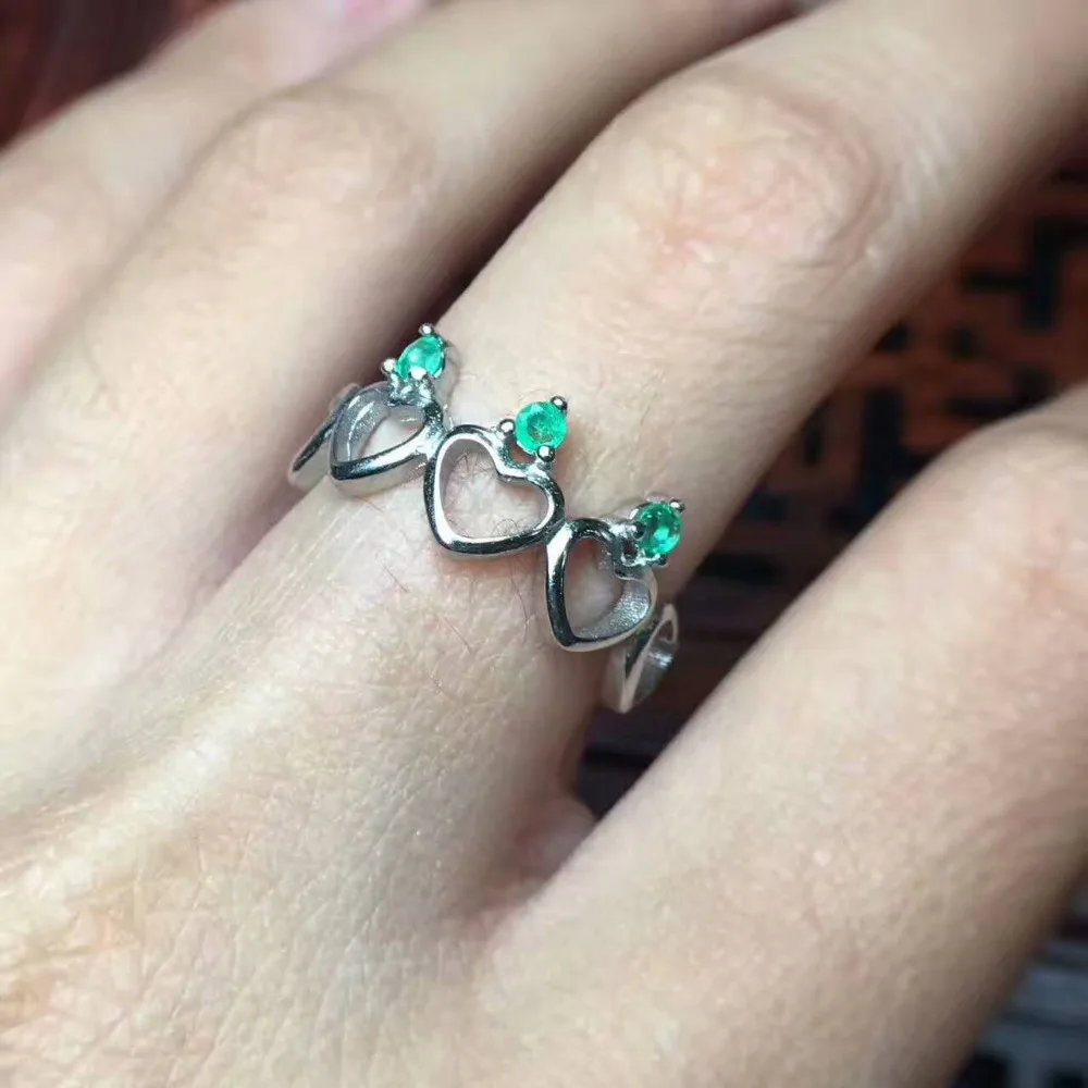 Natural green emerald gem Ring Natural gemstone ring 925 sterling ...