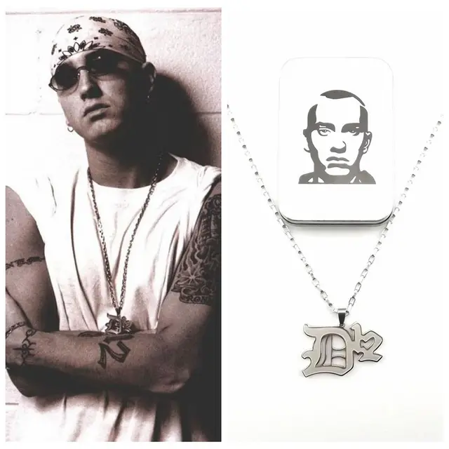 Hip Hop Eminem RAPPER D12 Titanium Steel Long Necklace Pendants 90cm ...