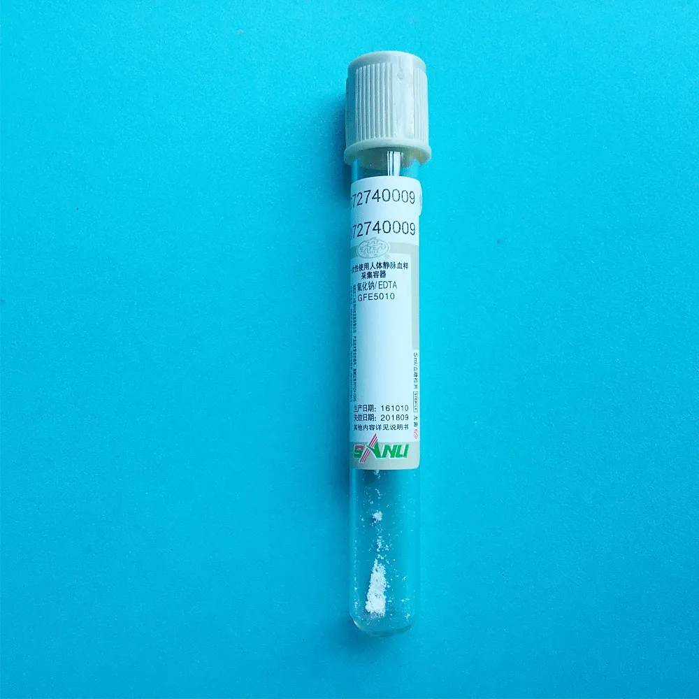 Disposable Sterile vacuum blood collection tube with Sodium fluoride ...