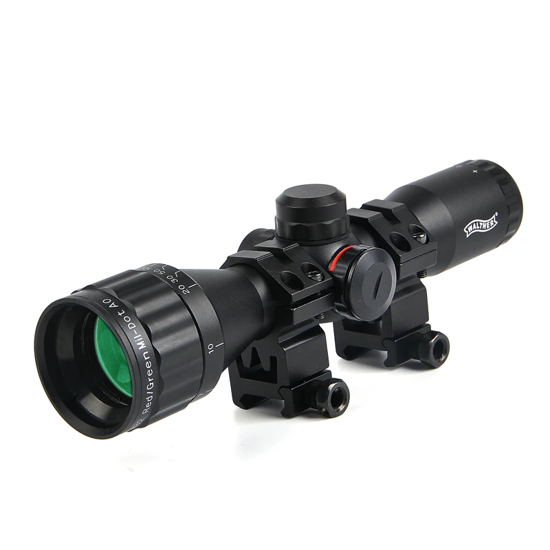 WALTHER 6x32 AO Mini Mil-Dot Double Color Illuminated Reticle Hunting ...