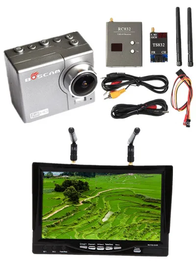 RC732 DVR 7 Inch 800*480 HD LCD FPV Monitor Built in Battery + HD08A ...