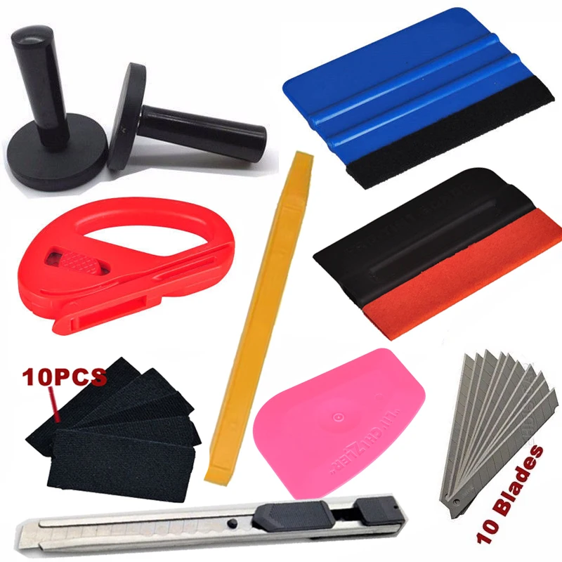 10 In1 Car Wrap Application Tool 3m Blue Felt Edge Decals Sticker Vinyl ...