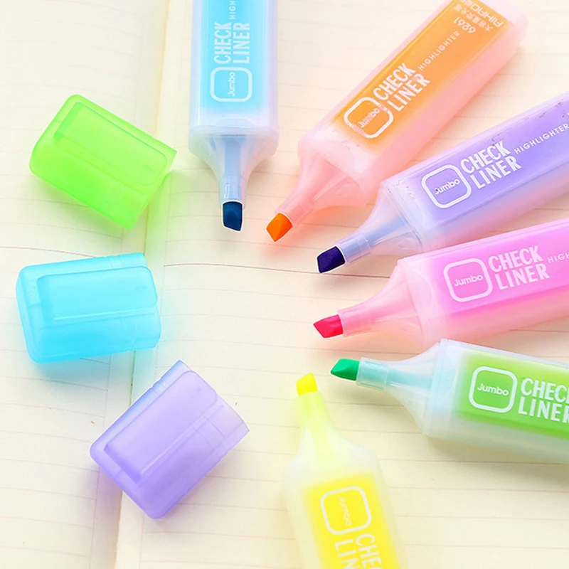 6pcs/set Large Capacity Highlighter Pen Water Color Fluorescent Ink ...