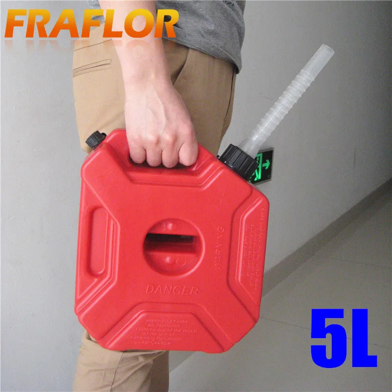 5L Litre Mount Motorcycle Spare Fuel Tank Jerry Cans Plastic Car Petrol ...