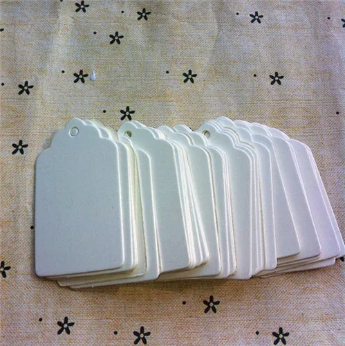 500pcs 5*3cm Blank White Paper Kraft Paper Shoe/garment Accessories Tag ...