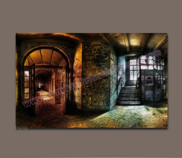 Canvas Printing Panel Decor Art Of Custom Unstretched Wasted House For 
