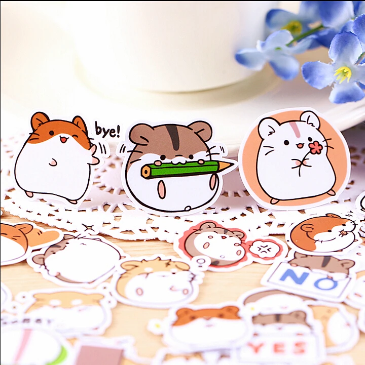 40pcs-Creative-Cute-Self-made-Hamster-Stickers-Scrapbooking-Stickers ...