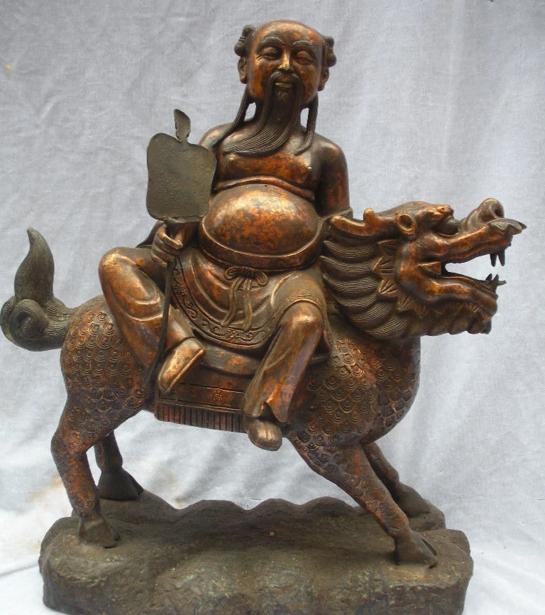free shipping China Myth old Bronze Eight Immortals God Ride Kirin Han ...