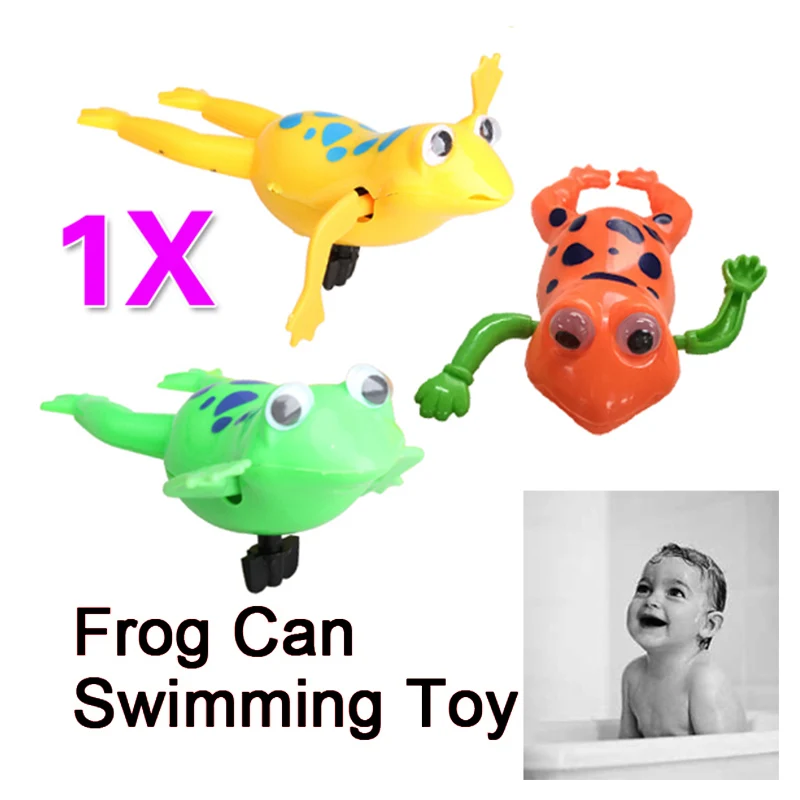 NEW Swimming Frog Battery Operated Pool Bath Cute Toy Wind Up Swim ...