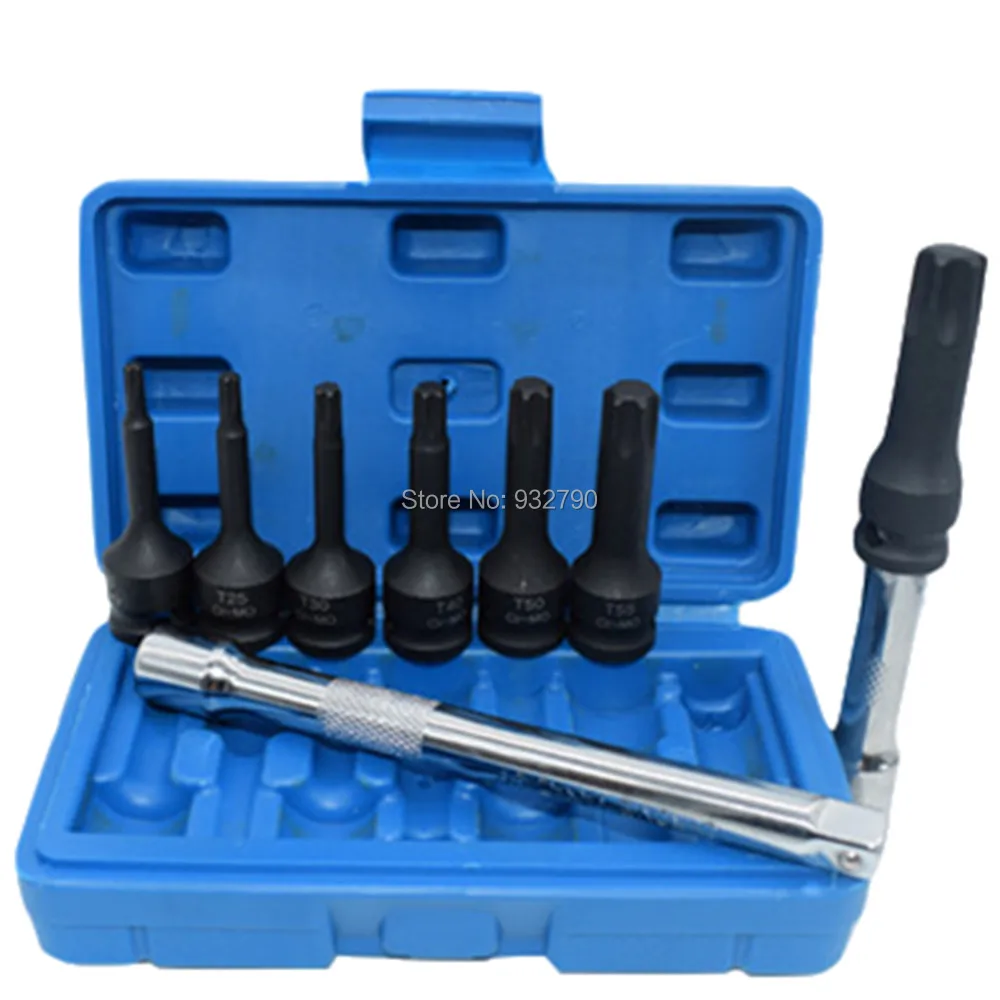 7 pcs Impact Spline Socket Outil Peu T20 T25 T30 T40 T50 T55 T60 + 2 ...