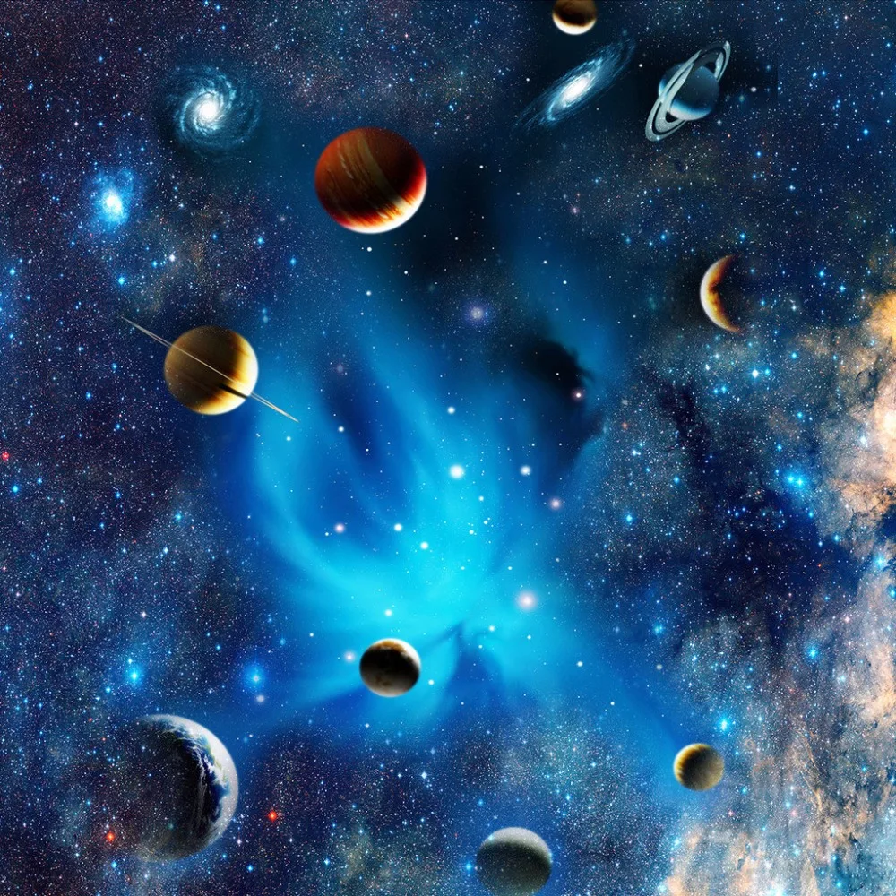 Planets In 3d Space Background