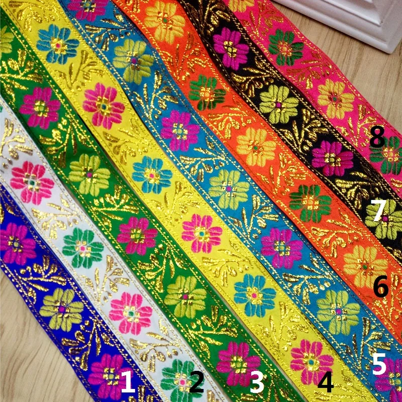 4.3cm 43mm 1-3/4 Bright Colorful Flower Filigree Costume Trim Gradient ...