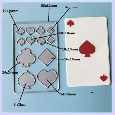 5pcs/lot Playing Card Cutting Dies Metal DIY Cardmaking Scrapbook Mould ...
