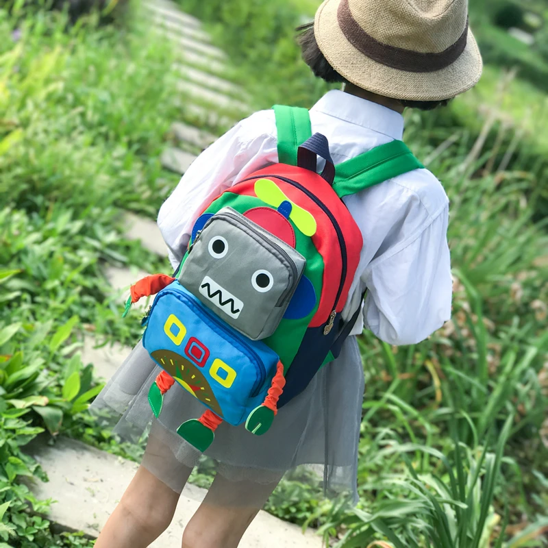 Mini School Backpack For Boys Girls, Children 3D Robot Kids Backpack ...