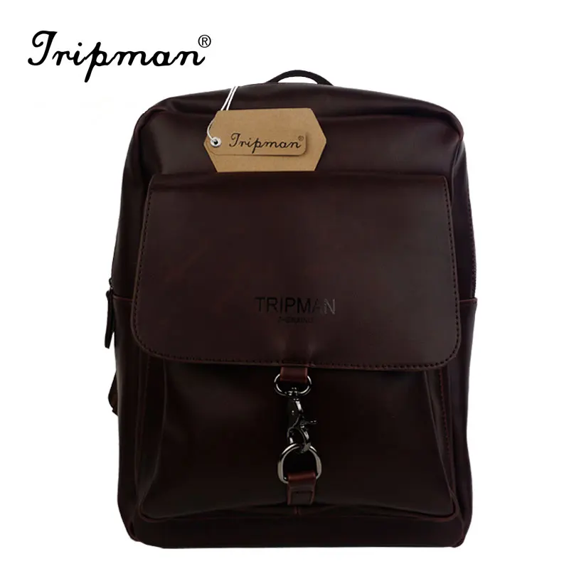 New Arrival 2018 School PU leather Backpack men Backpacks Teenage Boys ...
