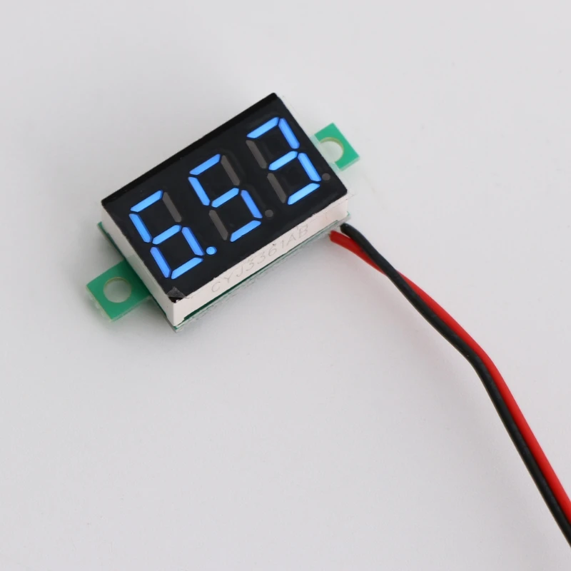 Digital Voltmeter 0.36" 2-wires DC 2.50 to 32.0V LED Volt Meter Voltage ...