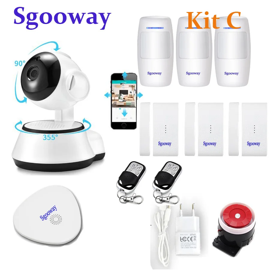 Sgooway Long distance Alarm Systems Security WIFI IP Camera Security ...