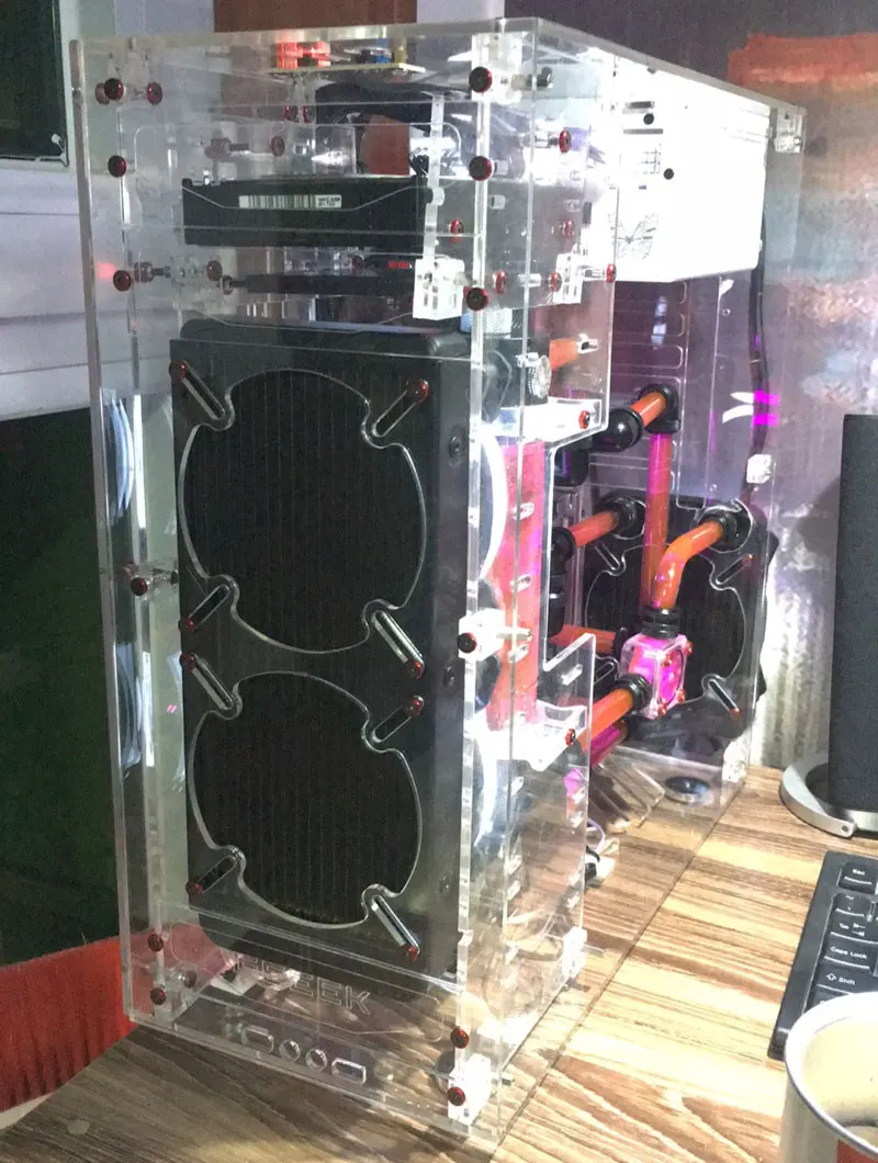 2018 Newest Desktops Acrylic All Transparent Vertical Micro/ATX ...