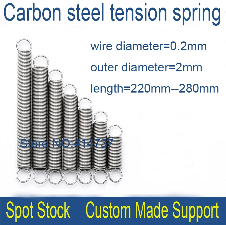 10pcs 0.2*2*220mm 280mm 0.2mm wire Carbon steel extension tension ...