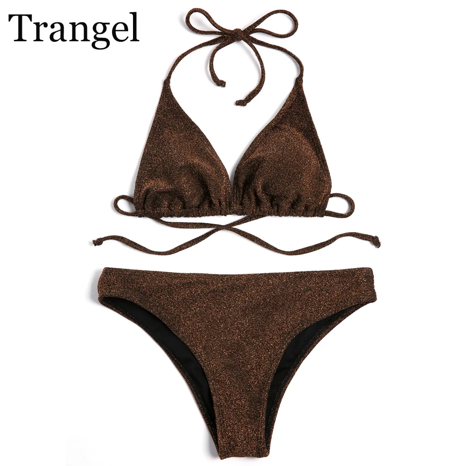 Trangel Sexy Bikini Brand Swimsuit Women Bikini Set Gold Glitter