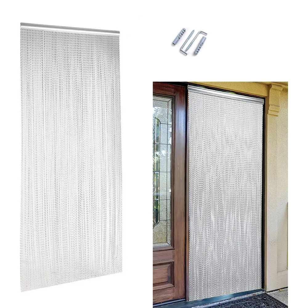 Aluminium Metal Chain Link Insect Fly Door Curtain Blinds Screen Pest ...