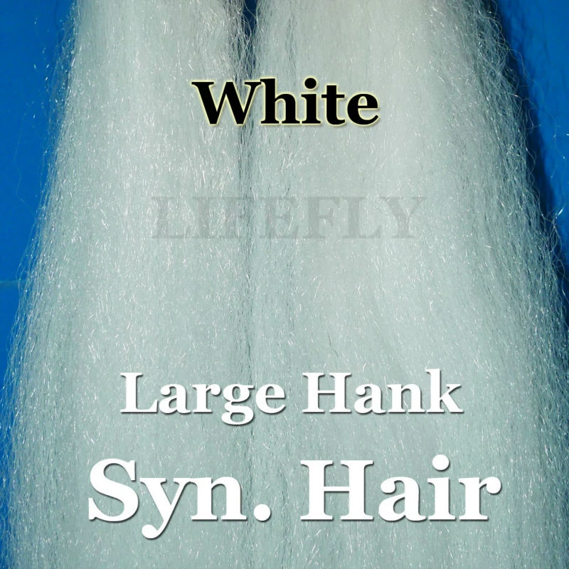 White Color / Large Hank Of Synthetic Hair, Super Hair, Syn. Fibre, Fly ...