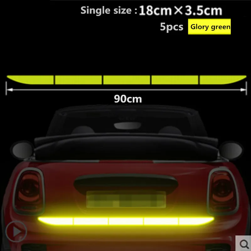 5X Car Reflective Stickers Warning Decals Car Tail Bar Bumper Sticker ...