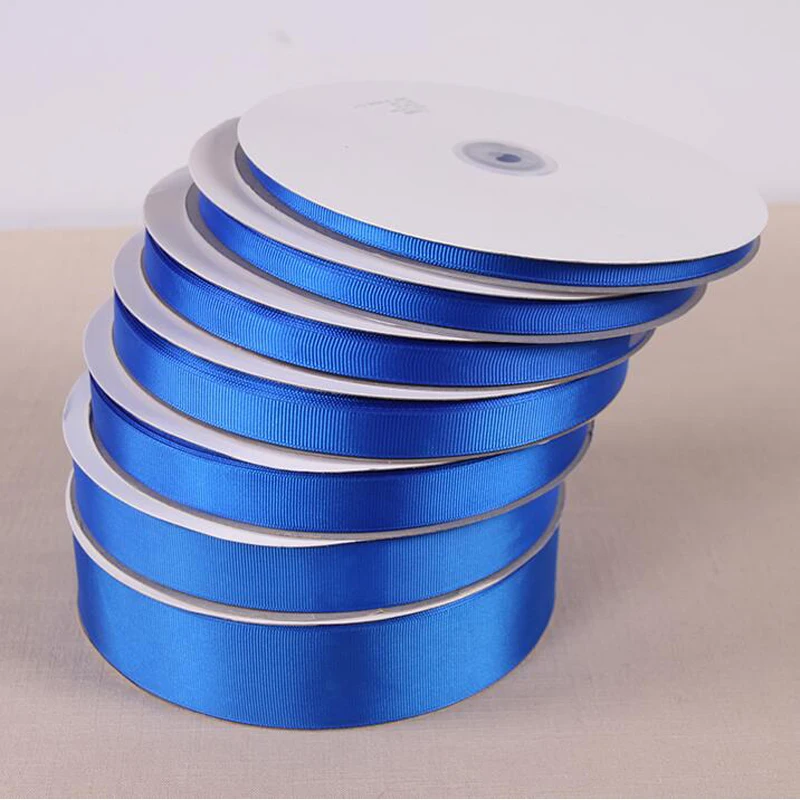 100 Yards\roll 6 mm 40 mm Width Blue Polyester Ribbons DIY Material ...