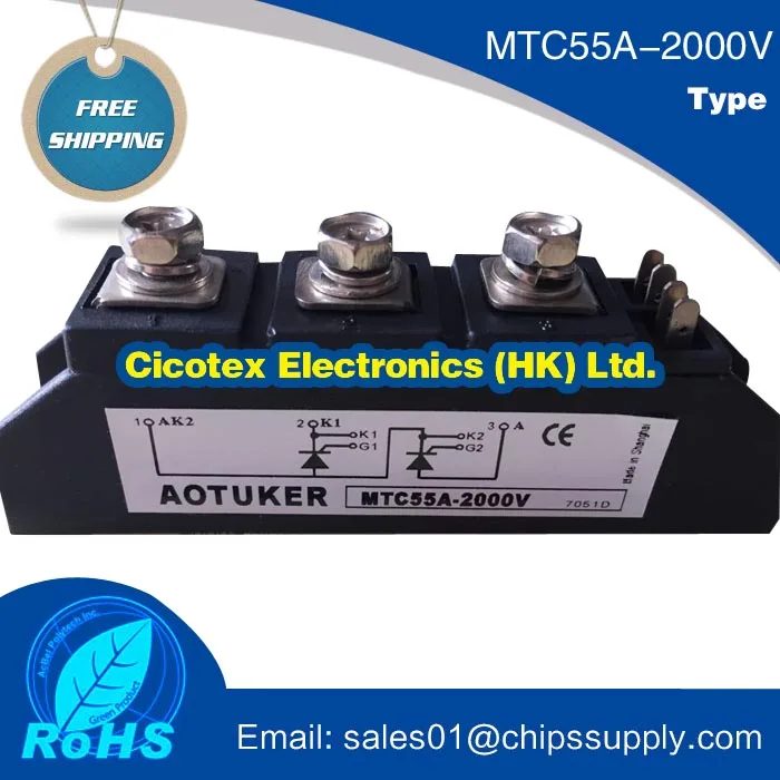 Módulo de potência ic embutido módulo igbt mtc 55a 2000v|power module ...