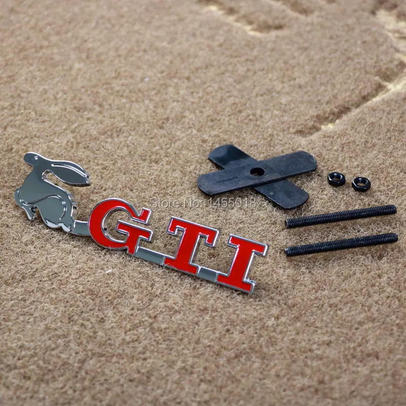 Car Styling Accessories Chromed GTI Emblem Badge Rabbit Logo Front ...