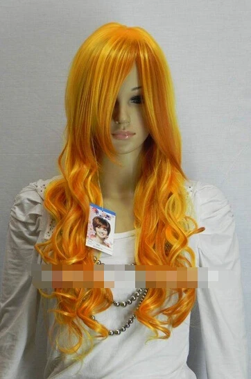 Ym + + + 00695 larga naranja mix de color naranja claro pelucas de ...